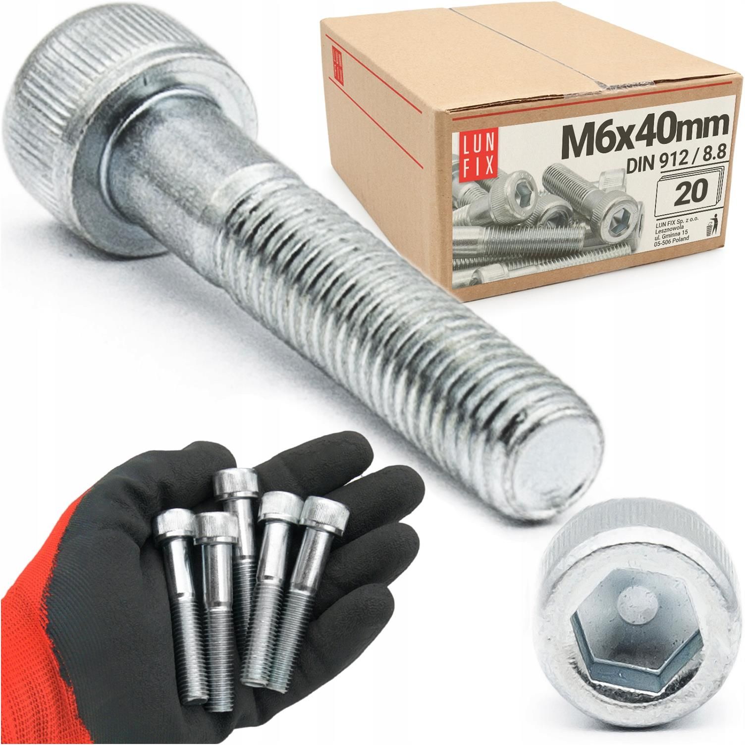 Lun Fix Śruba Imbusowa M6x40 Z Łbem Walcowym Din912 Kl. 8.8 Ampulowa Ocynk - Opinie i ceny na ...