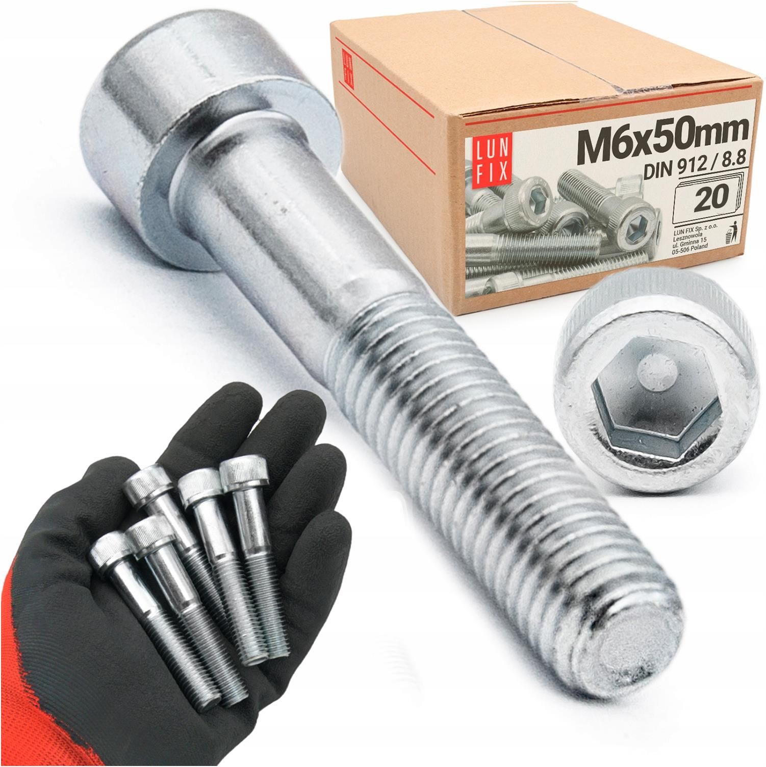 Lun Fix Śruba Imbusowa M6x50 Z Łbem Walcowym Din912 Kl. 8.8 Ampulowa Ocynk - Opinie i ceny na ...