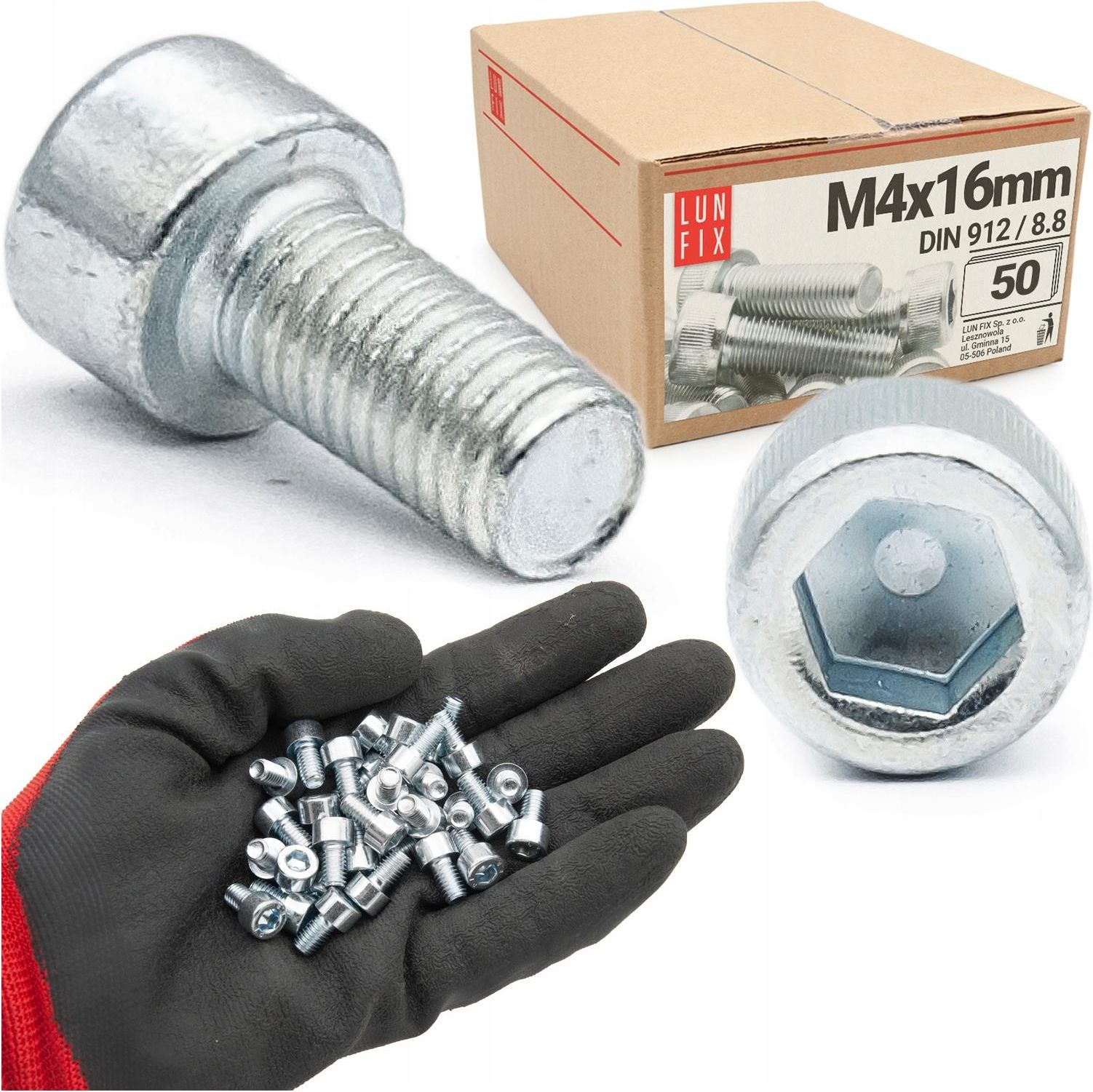Lun Fix Śruba Imbusowa M4x16 Z Łbem Walcowym Din912 Kl. 8.8 Ampulowa Ocynk - Opinie i ceny na ...