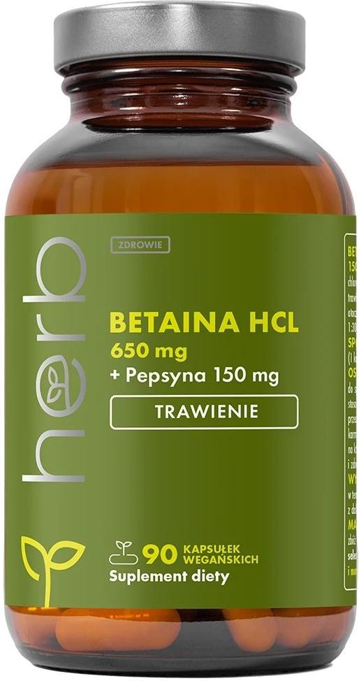 Herb Betaina Hcl 650mg Pepsyna 150mg 90kaps. - Opinie i ceny na Ceneo.pl