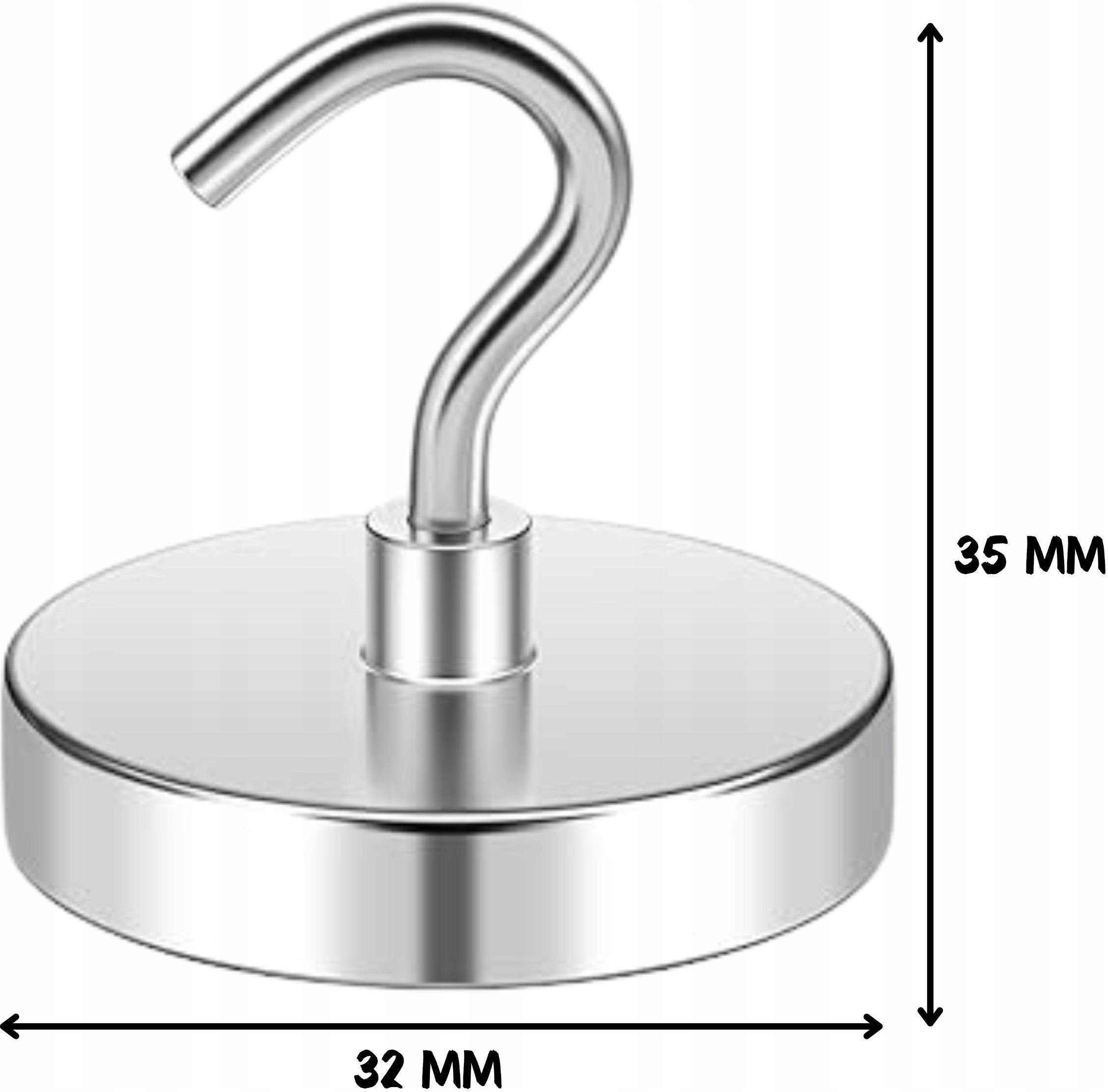 Magnes Neodymowy Z Haczykiem Hak E32 Haczek Chwytak Hakiem Mocny Silny ...