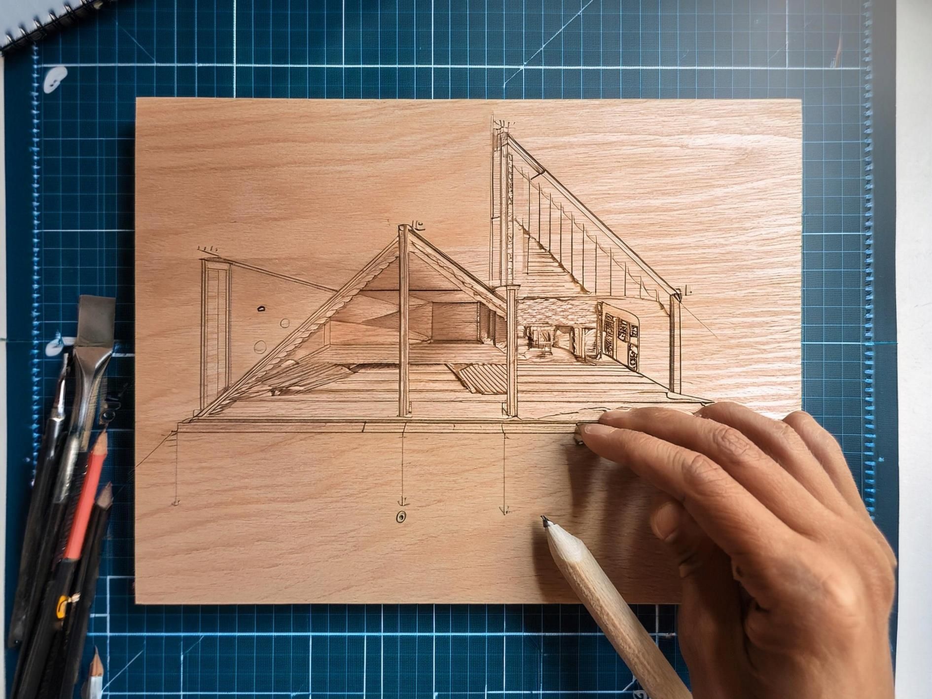 Materiały konstrukcyjne Sklejka Deska A4 3mm Formatka Do Lasera Cnc Grawer 210x297mm 10szt ...