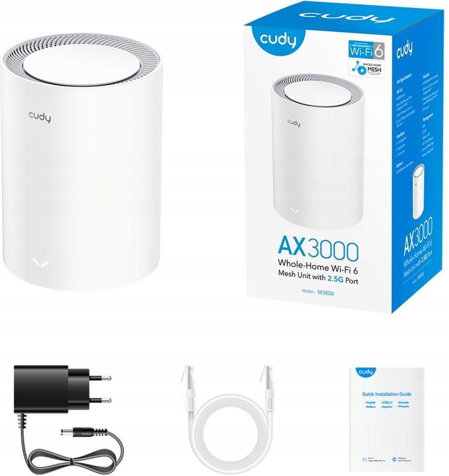 Router Cudy Router Cudy Mesh AX3000 M3000 1-pak biały (M30001PACK ...