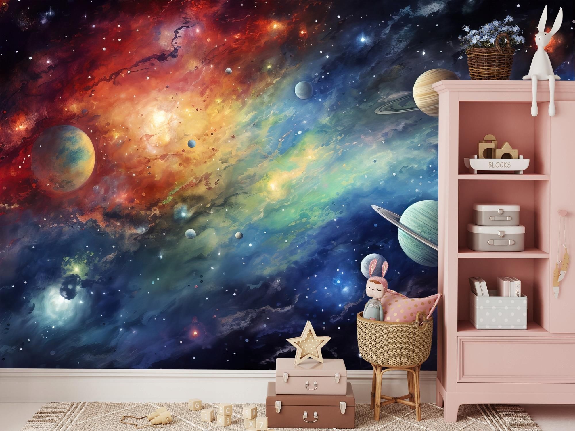 Wallepic Fototapeta Dziecięca Galaktyka Kosmos Planety Akwarele Gwiazdy 300X210 - Opinie i ceny ...