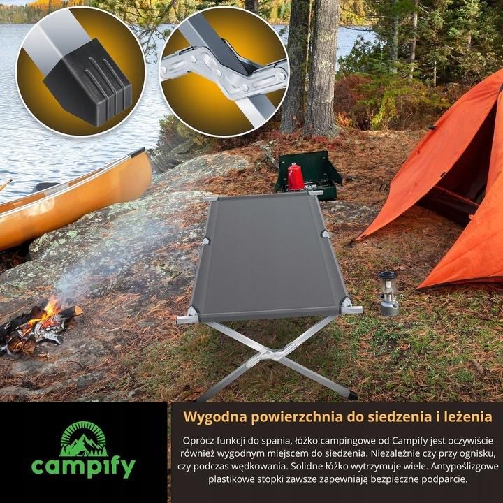 Kegel Błażusiak Łóżko Składane Polowe Premium Kanadyjka Turystyczne 150Kg Xxl Campify Cbl02 ...