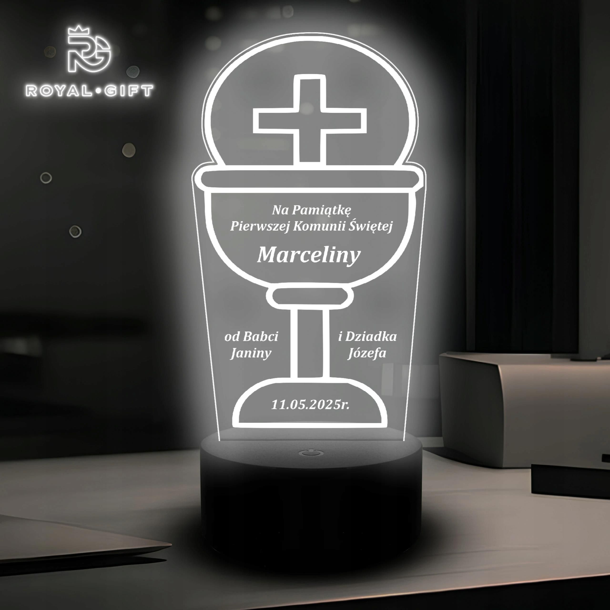 Pamiątka Pierwszej Komunii Świętej Z Imieniem Ihs Statuetka Lampka ...