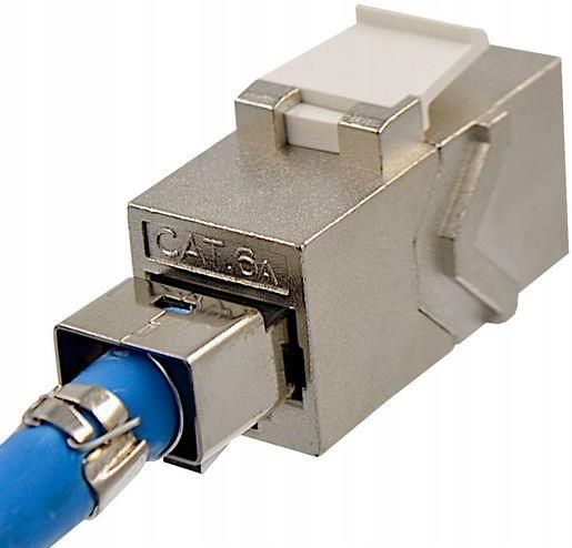 Klanet Moduł Keystone RJ45 kat. 6A S6A Adapter Łącznik Utp Kabli Lan Rj ...