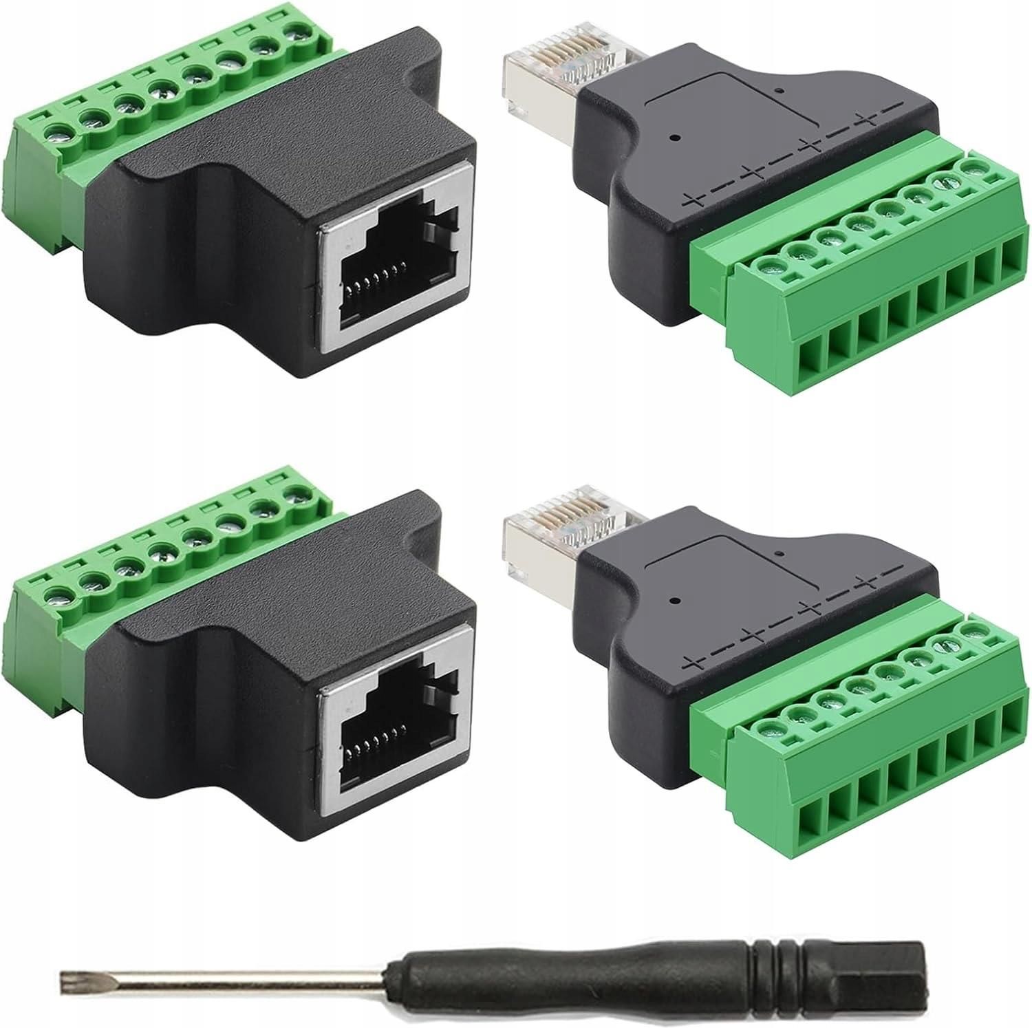 Zree 4X Adapter Rj45 8P8C Utp Terminal Blok Przejściówka Lan Ark Złącze ...