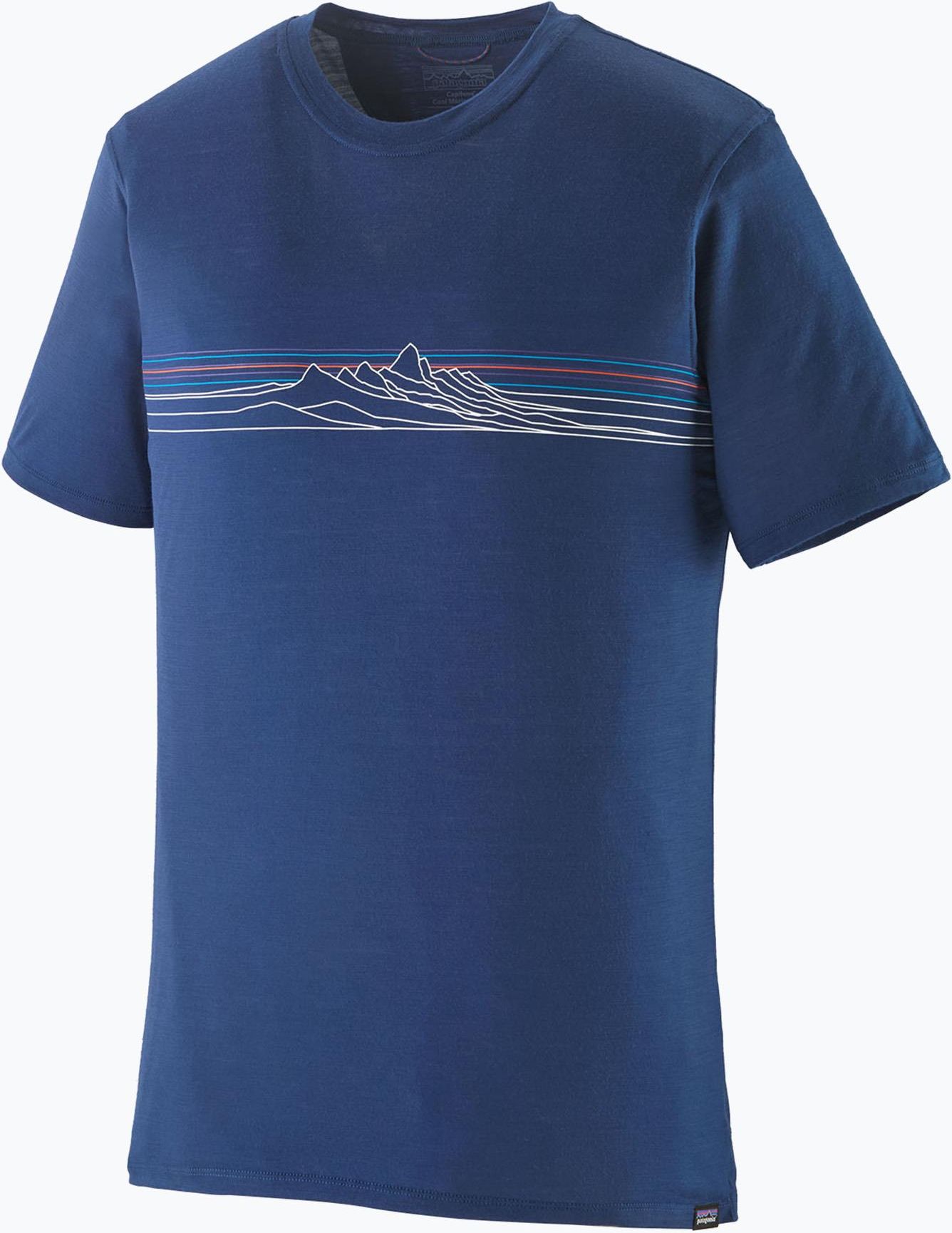 Patagonia Koszulka Męska Cap Cool Merino Blend Graphic Shirt Strata Stripe Clement Blue - Ceny i ...