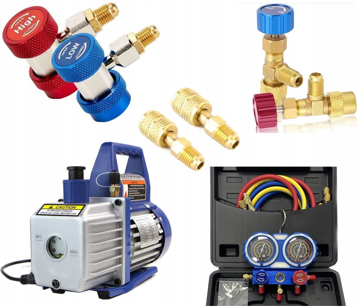 Akli Pompa Próżniowa 42L/Min+ Manometry R32 R134A R410A Zestaw Do ...