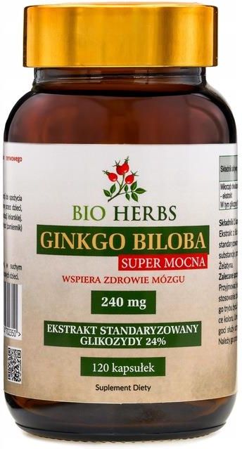 Bio Herbs Ginkgo Biloba 240mg 120szt. - Opinie i ceny na Ceneo.pl