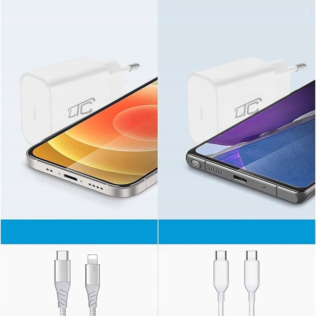 Ładowarka do telefonu Ltc Szybka Iphone Android Usb Type C Pd 20W ...