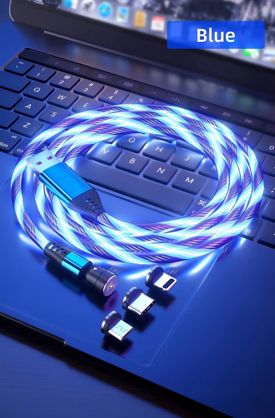 Dsj 2 Metrowy Zielony Świecący Kabel Magnetyczny 1 Pin Obrotowy ...