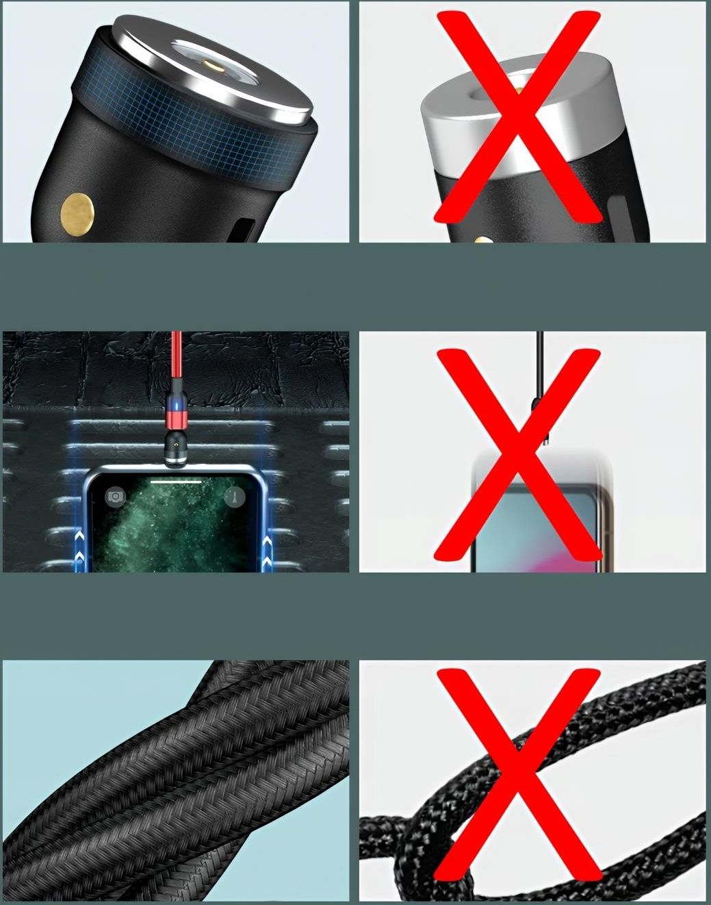 Dsj 2 Metrowy Zielony Świecący Kabel Magnetyczny 1 Pin Obrotowy ...