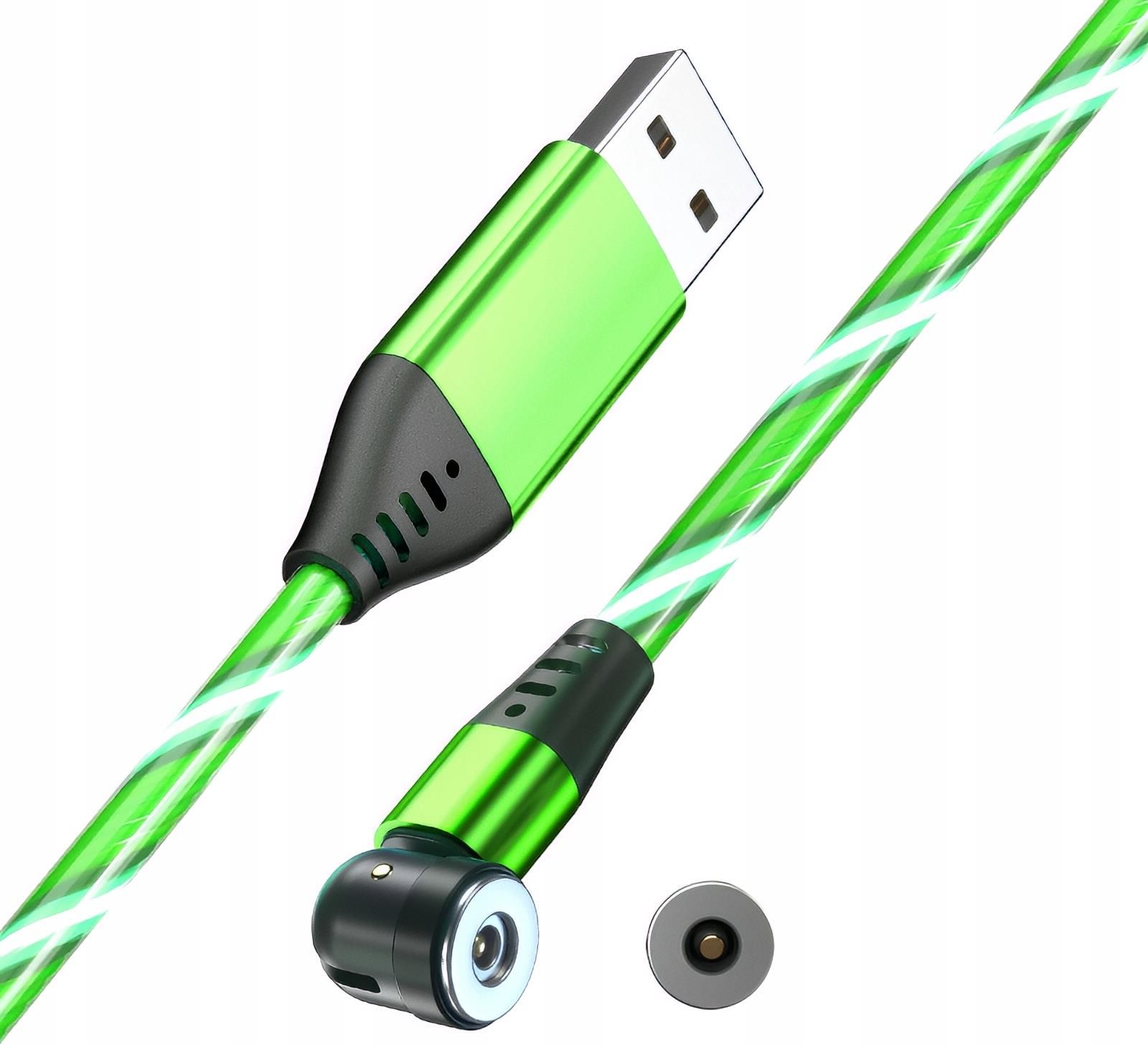 Dsj 2 Metrowy Zielony Świecący Kabel Magnetyczny 1 Pin Obrotowy ...