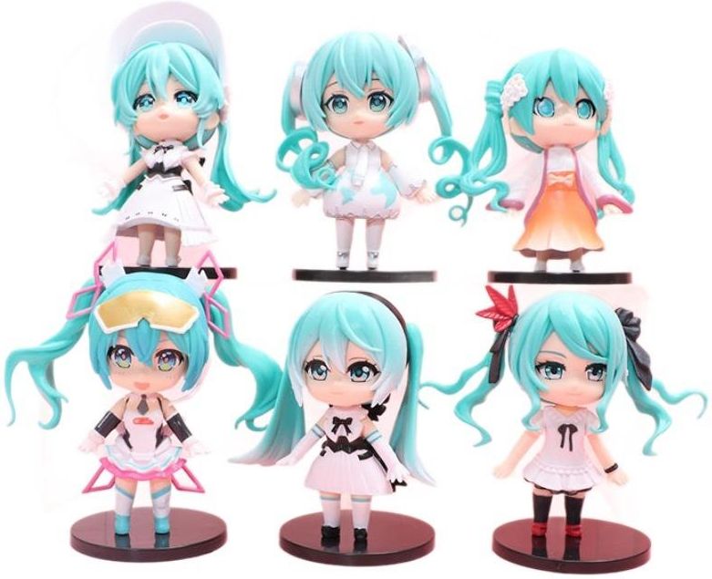 6 Szt. Hatsune Miku Anime Figure Collectible Models „Blind Box” - Ceny ...