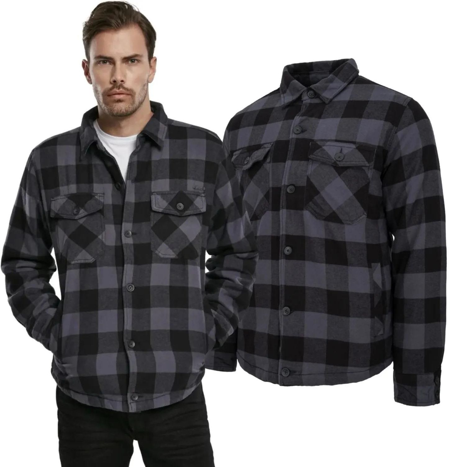 Kurtka Brandit Lumber Jacket Black / Charcoal Checked • RATY 0% , Kup ...