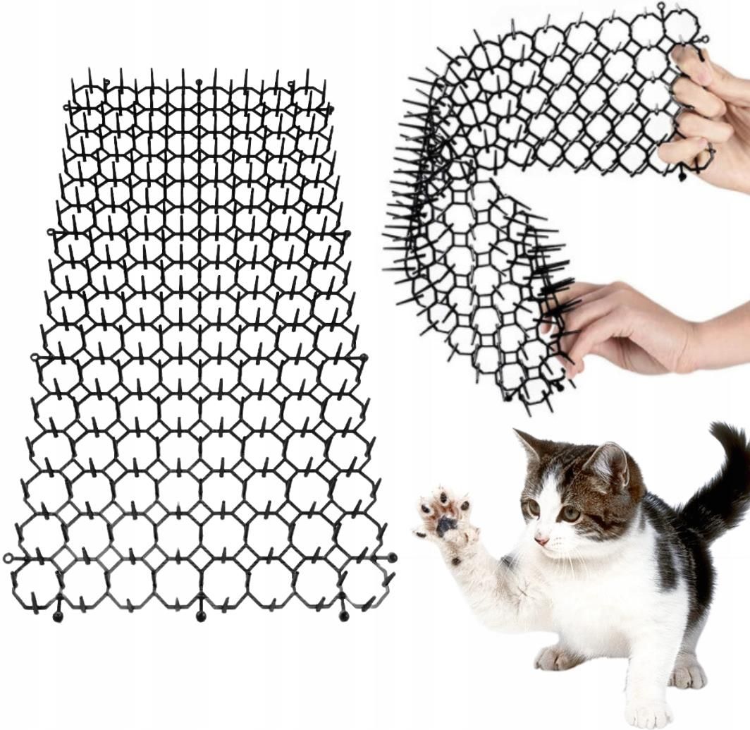 Mata Z Kolcami Odstraszająca Koty Kolce Nie Wyrządza Krzywdy Czarna 20X40Cm - Ceny i opinie ...