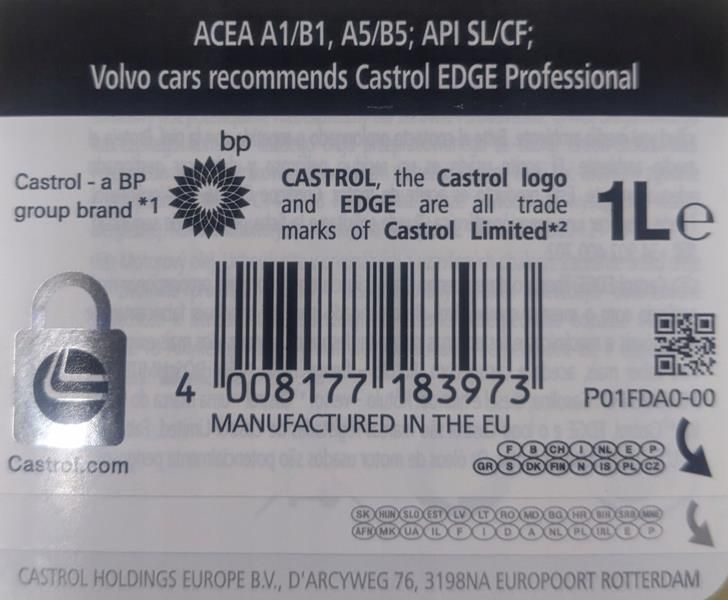 Castrol Edge Professional 0W30 Volvo A1/B1 A5/B5 1L - opinie i ceny na ...