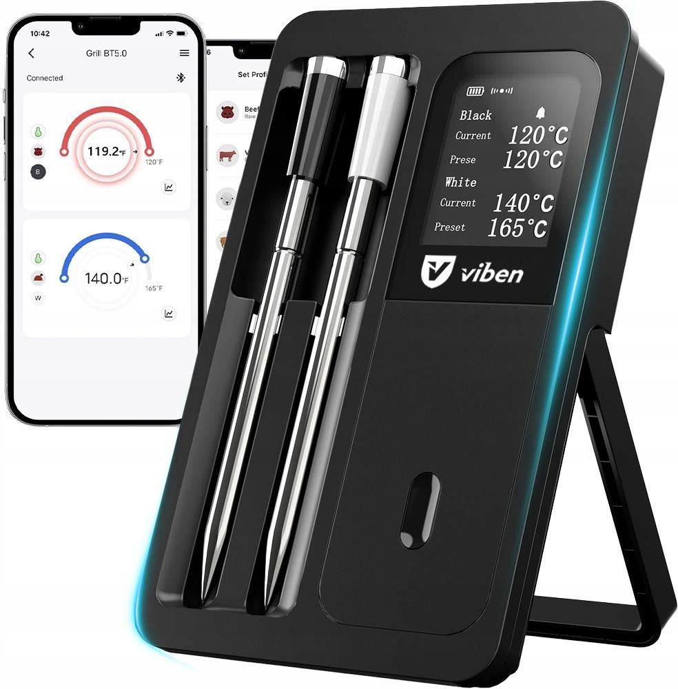 Viben Bezprzewodowy Termometr Do Mięsa Grilla Pieczenia Bluetooth Smart ...