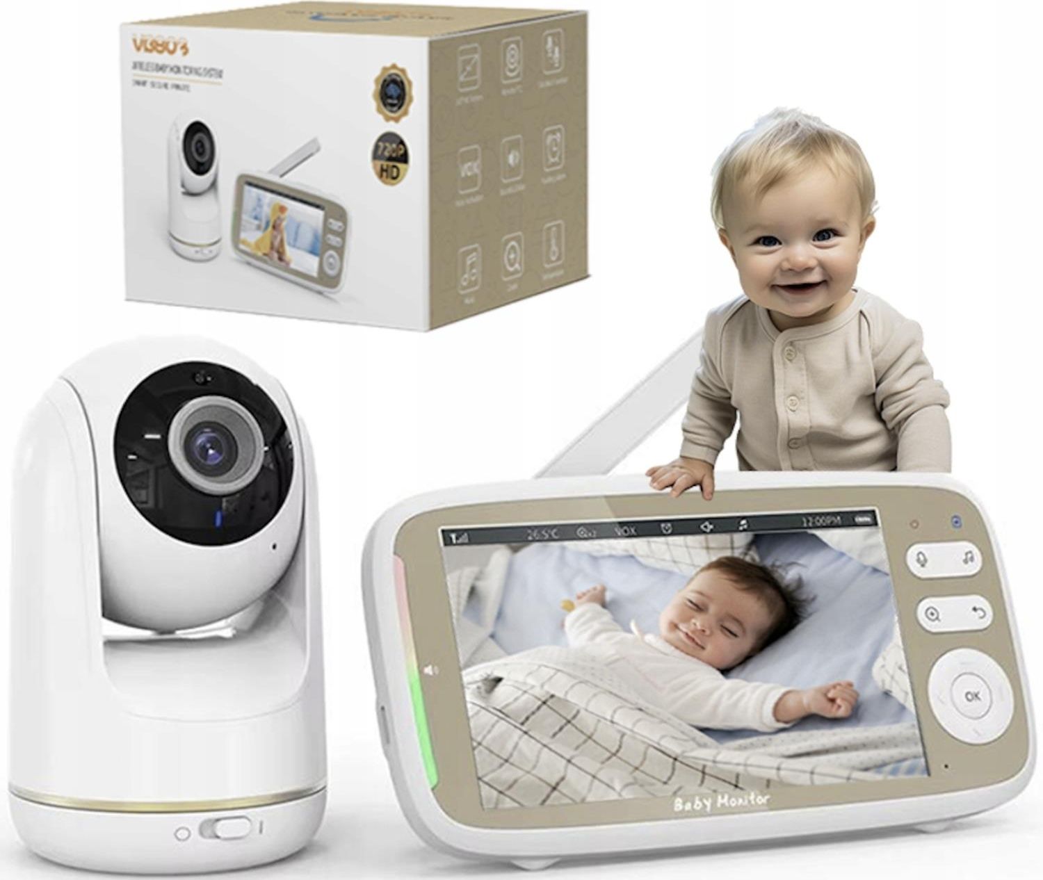 Fitbymed Niania Elektroniczna Z Kamera Na Żywo Tryb Nocny Bezprzewodowa ...