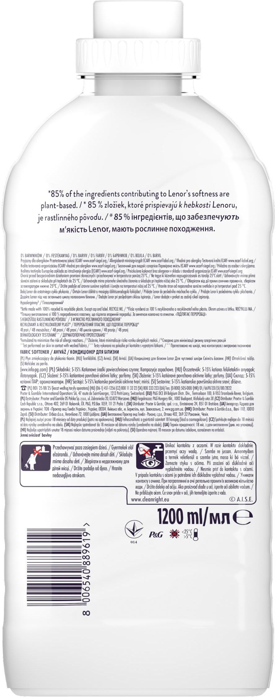 Lenor Płyn Do Płukania Sensitive Cotton Fresh 96 Prań 2x1,2l - Opinie i ...