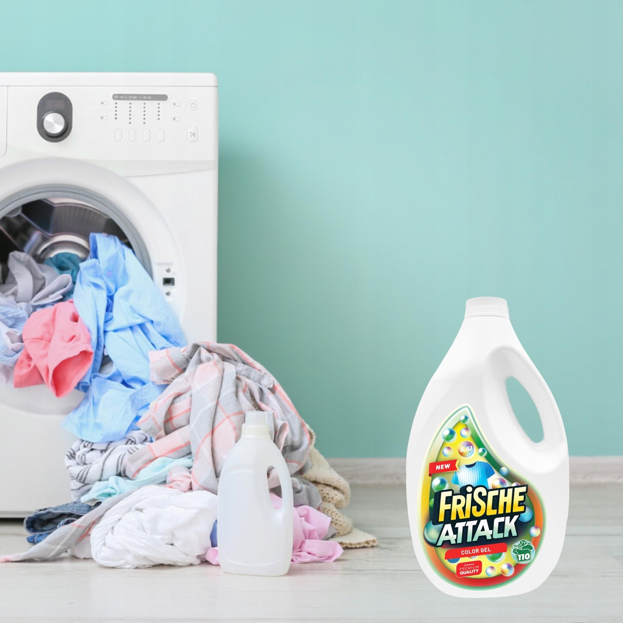 Frische Attack Color Płyn Żel Do Prania Kolorów Tkanin Kolorowych 5,5l ...
