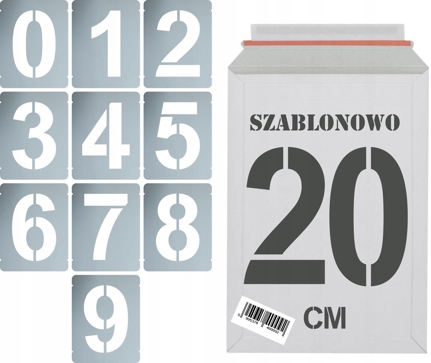 Inna Szablon Malarski Wielokrotny Cyfry Zestaw 20Cm (CYFRYWYS20CM ...