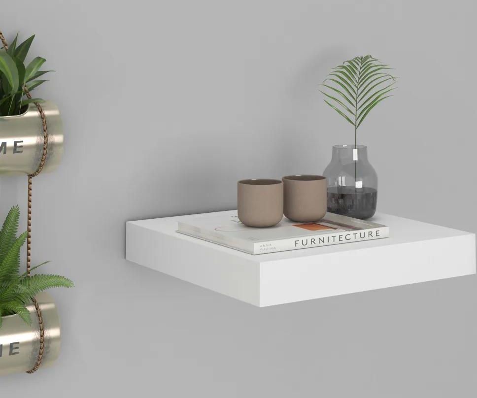 Gravora Stylowa Półka Ścienna Mdf Plaster Miodu I Metal Biała 23X23,5X3 ...