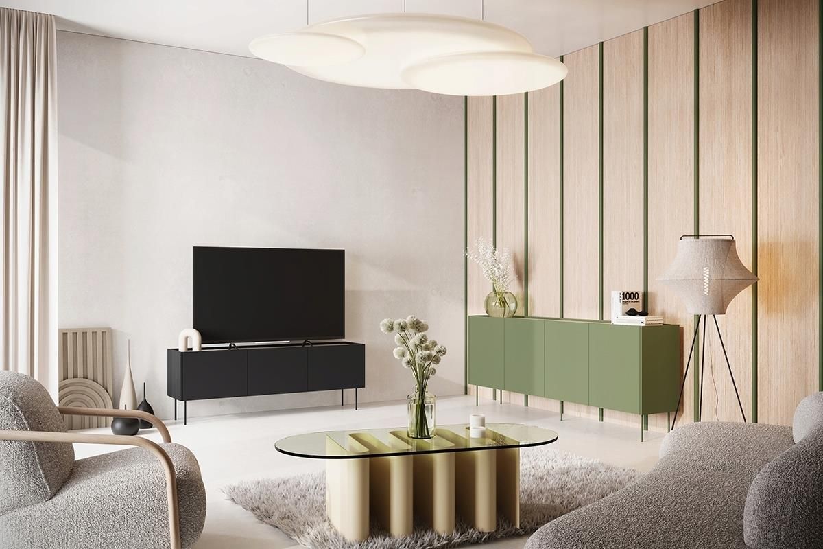 Bogart Komoda Desin 220 Z 4 Szufladami Oliwka Dąb Nagano szer. 40cm (B ...