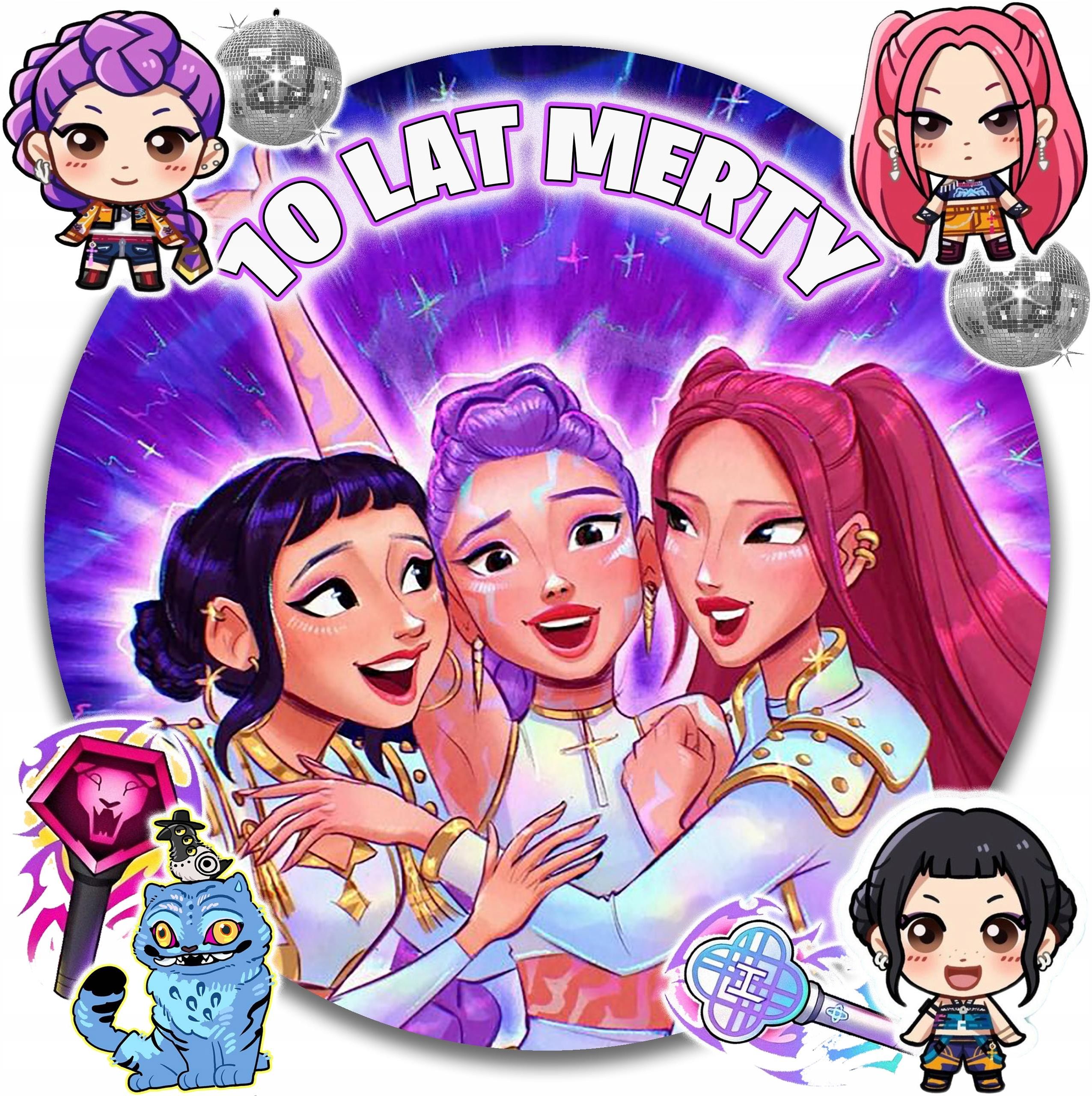All4Decor Zestaw Opłatek Na Tort Huntrix Kpop Demon Hunters Postaci ...