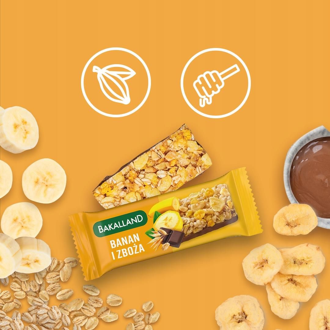 Bakalland Baton Zbożowy Banan 6X40g Owocowy Śniadaniowy Musli - Ceny i ...