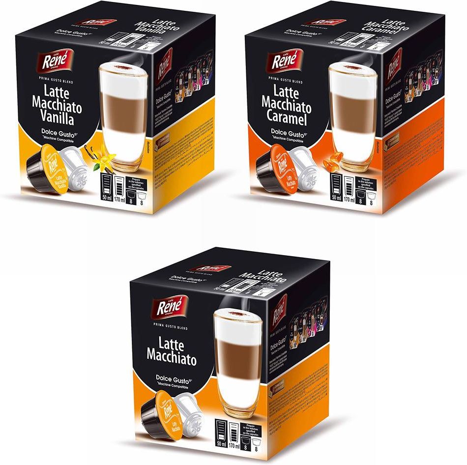 Kapsułki do ekspresów Café René Rene Zestaw Latte 3X 16kaps. - Ceny i ...