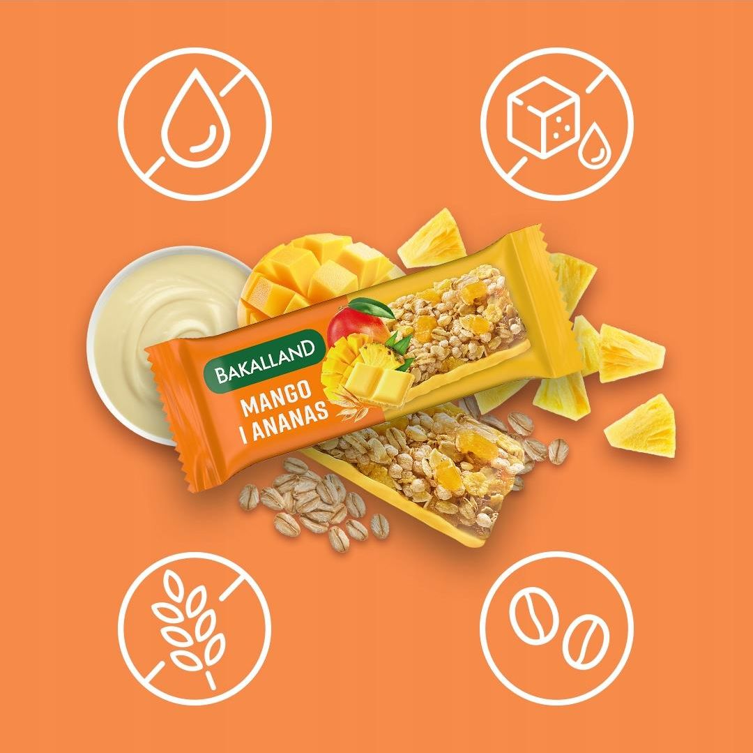 Bakalland Baton Zbożowy Mango I Ananas 6X40g Śniadaniowy Musli - Ceny i ...