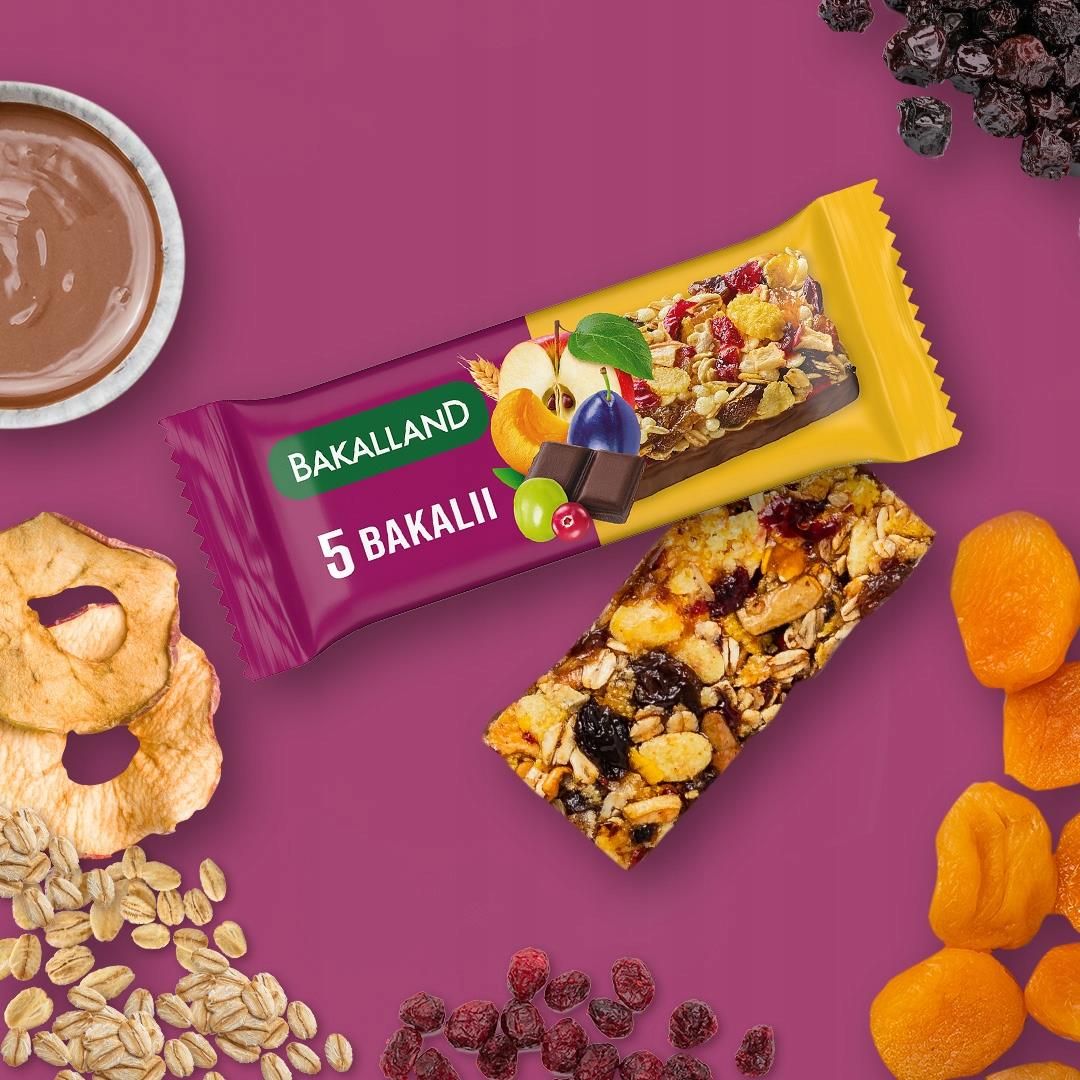 Bakalland Baton Zbożowy 5 Bakalii 6X40g Śniadaniowy Bakaliowy Musli ...