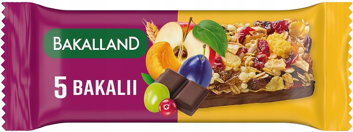 Bakalland Baton Zbożowy 5 Bakalii 6X40g Śniadaniowy Bakaliowy Musli ...