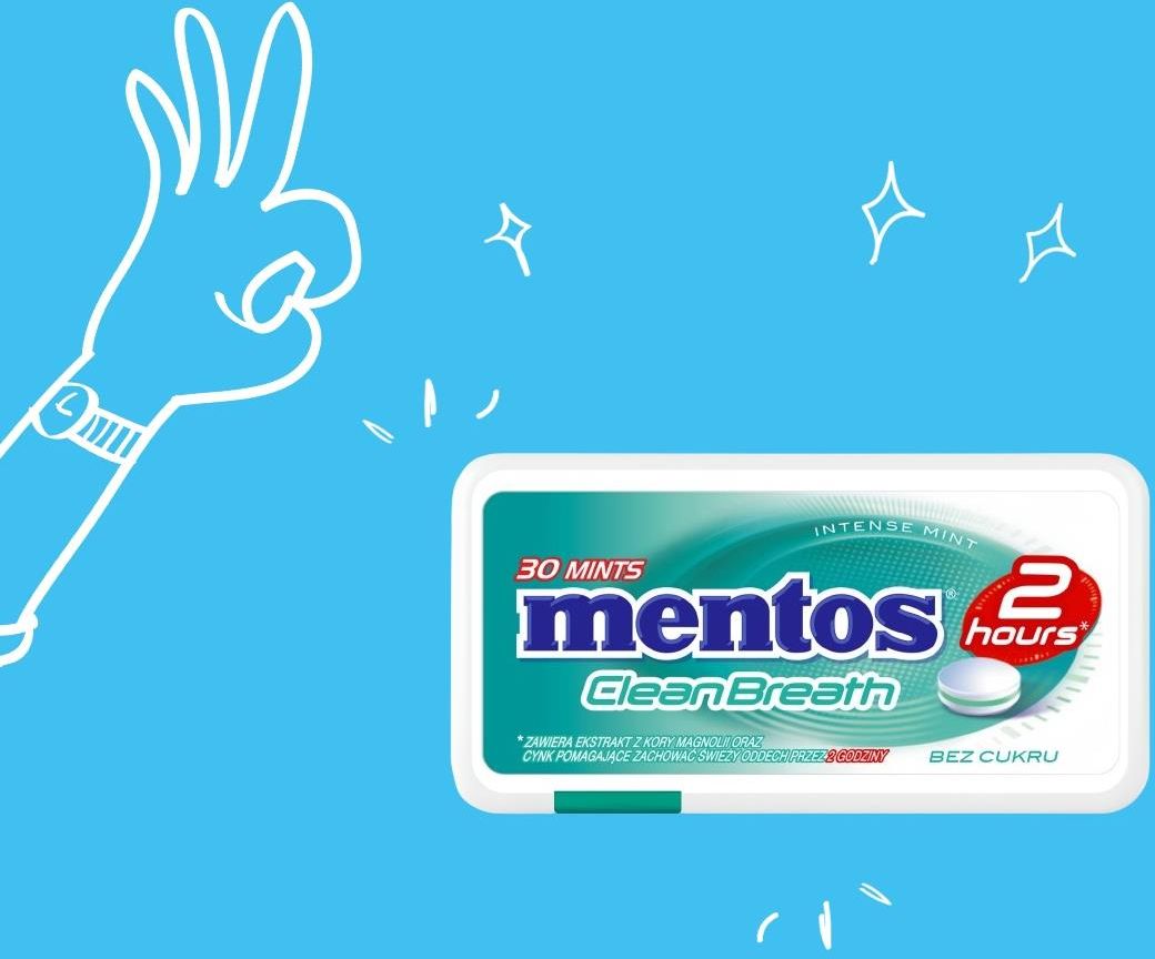 Mentos Clean Breath Pastylki Miętowe Odświeżające Oddech Intense Mint ...