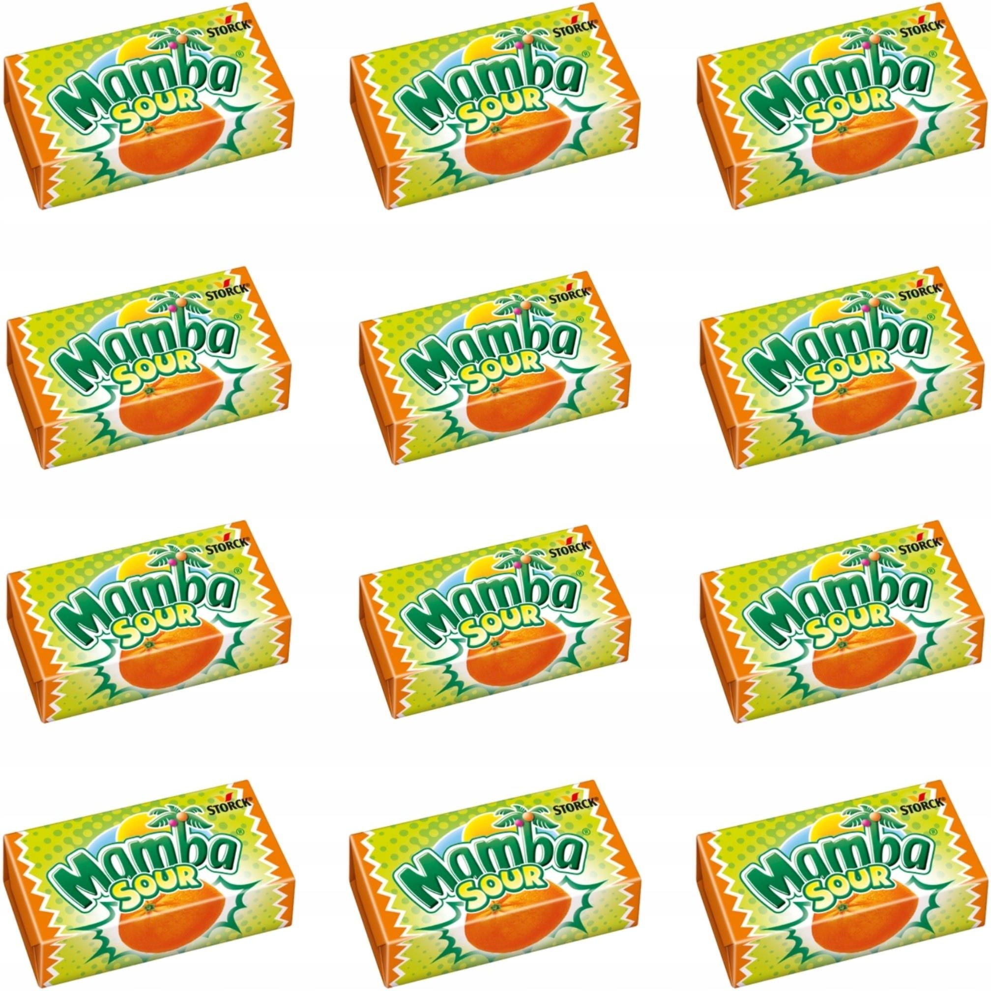 Mamba 4 X Sour Pomarańcza Kwaśna Rozpuszczalna Guma Do Żucia 26g - Ceny ...
