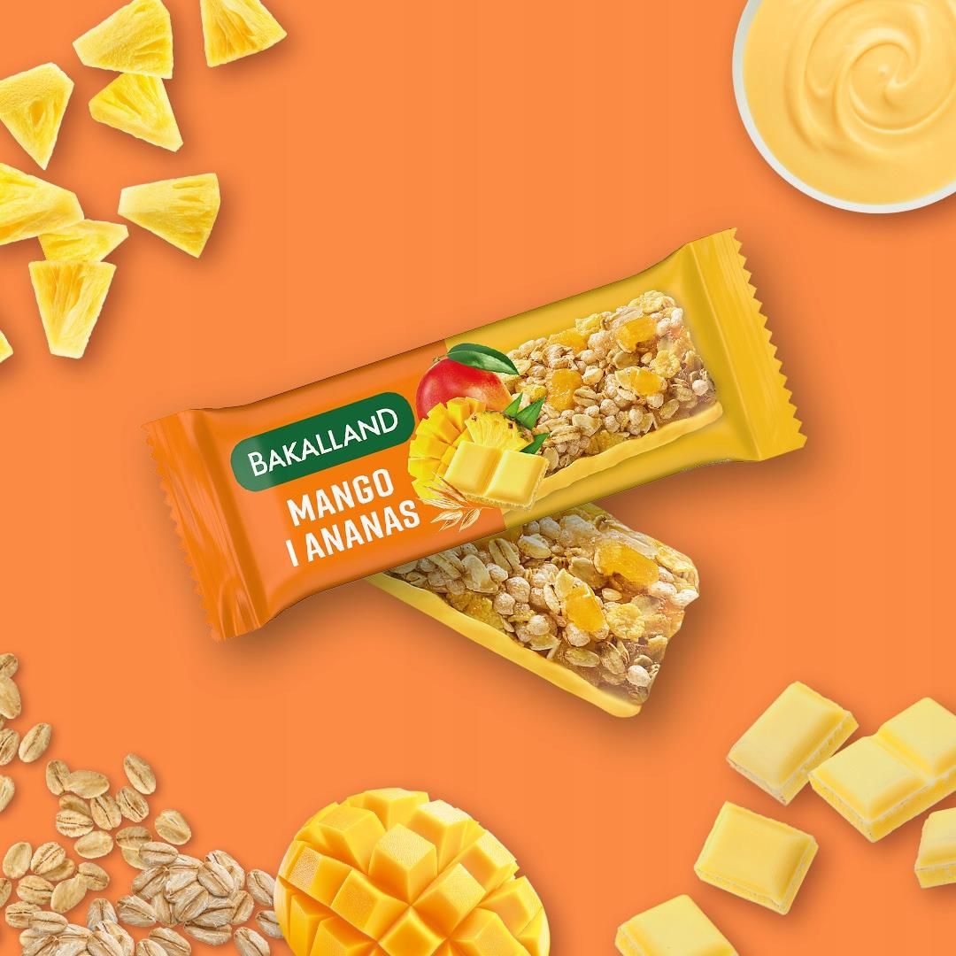 Bakalland Baton Zbożowy Mango I Ananas 25X40g Śniadaniowy Musli - Ceny ...