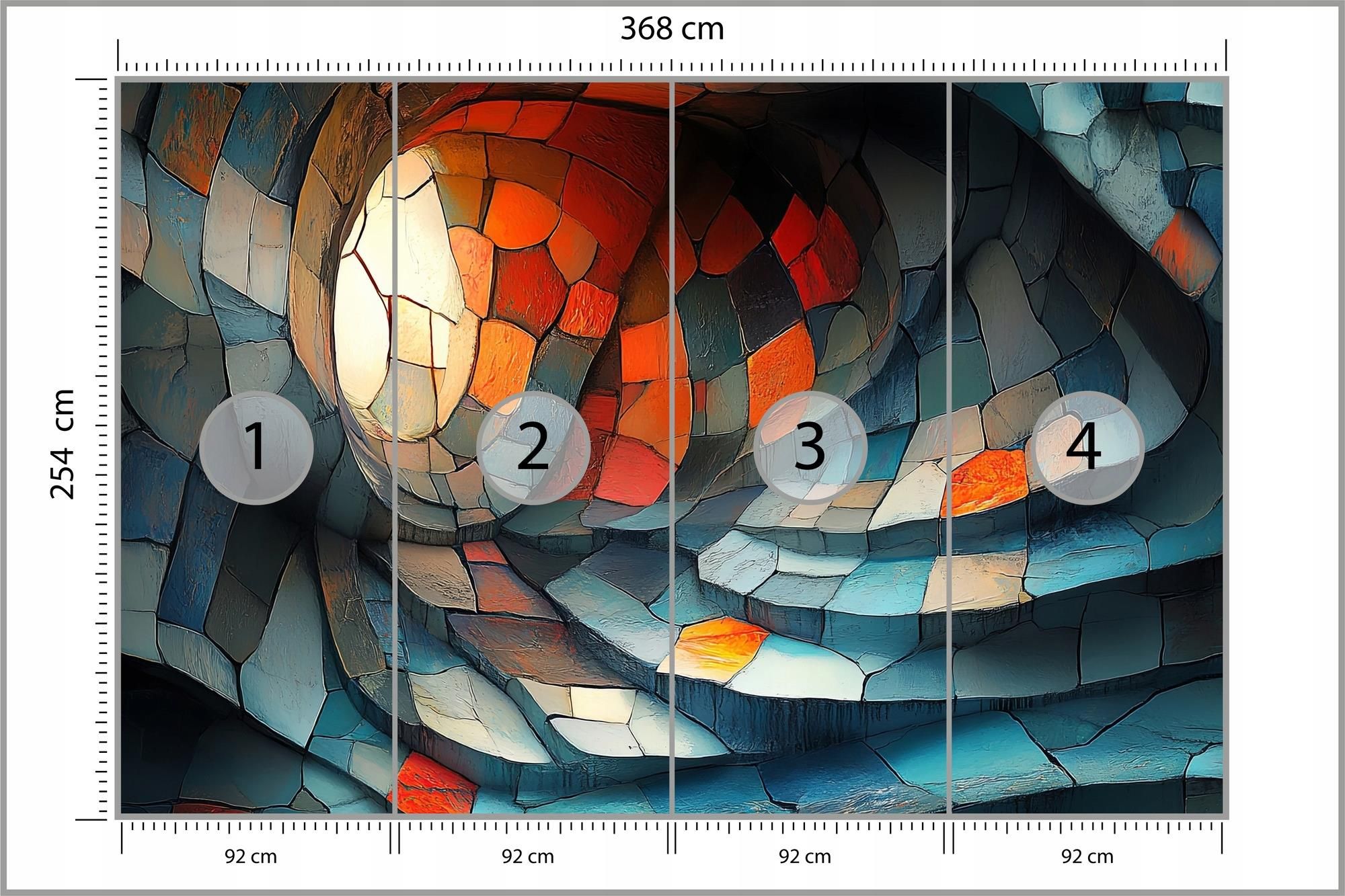 Fototapeta Foto Tapeta Kolorowy Mur Ściana 3D Okno Korytarz 368X254cm ...