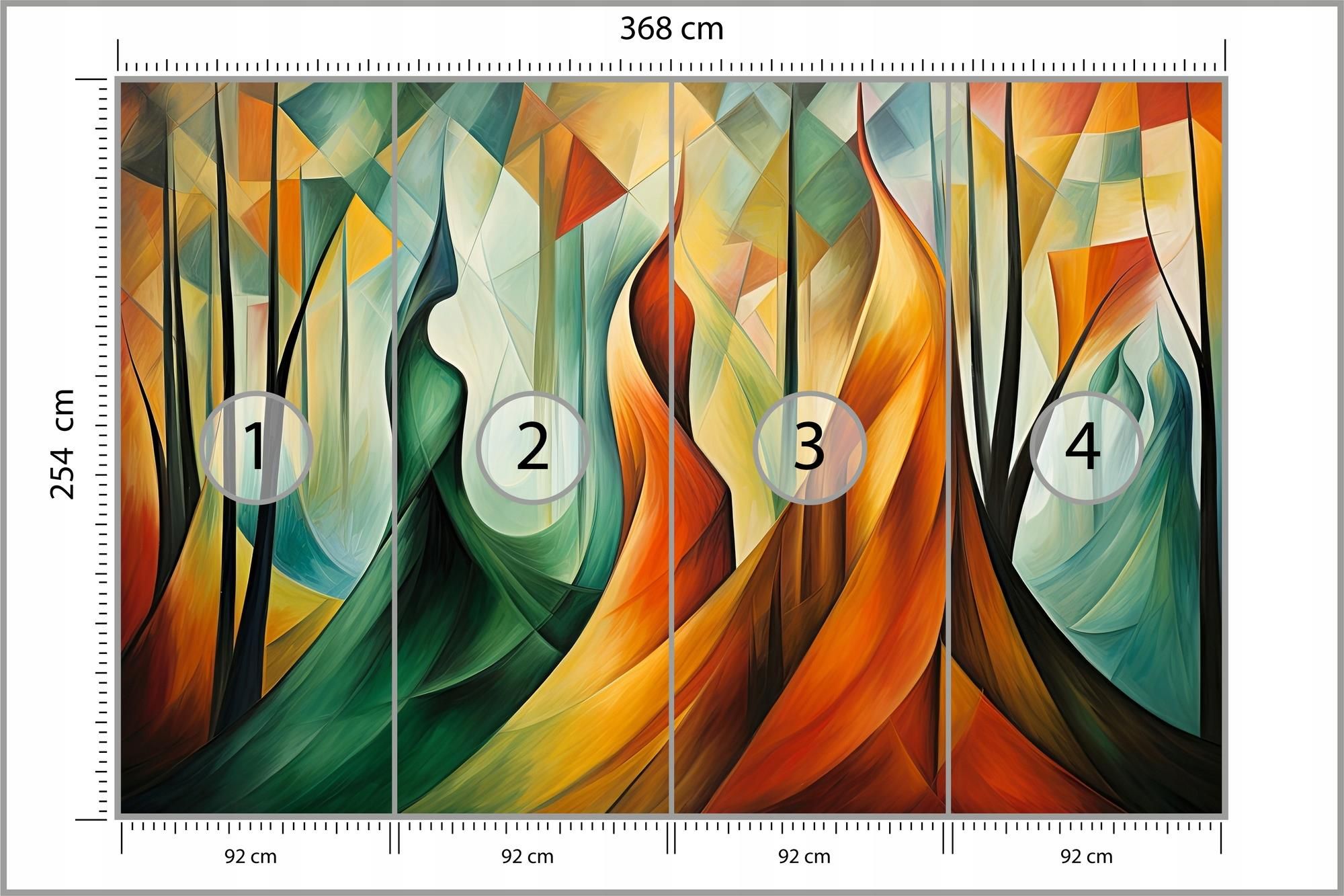 Fototapeta Foto Tapeta Las Grafika W Stylu Pabla Picassa 368X254cm ...