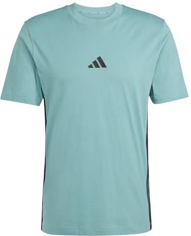Adidas Mężczyźni ESSENTIAL THREE STRIPES SINGLE JERSEY TEE, powder teal ...