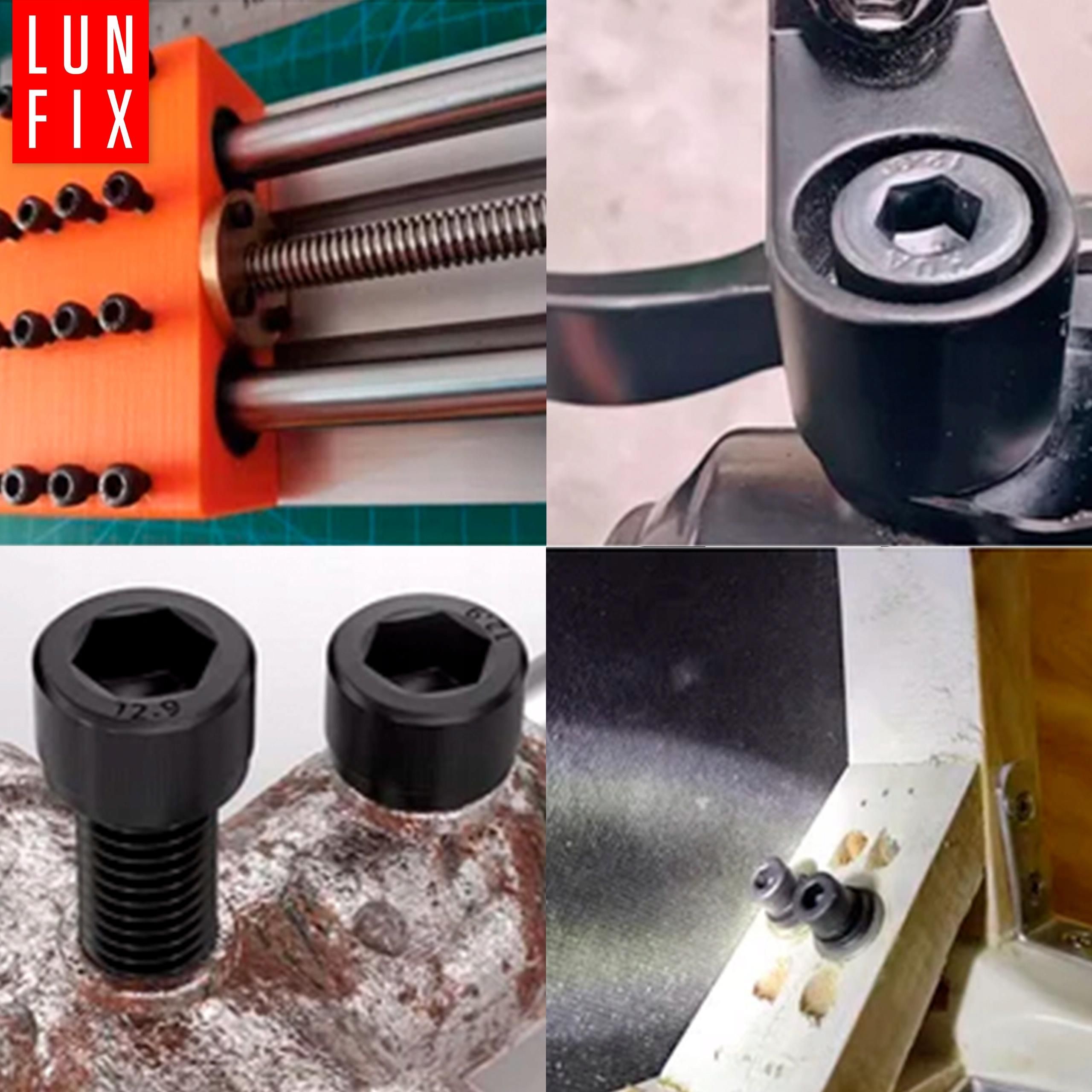 Lun Fix Śruba imbusowa M6x20 czarny ocynk z łbem walcowym DIN912 kl8.8 ampulowa 1kg 1868997088 ...