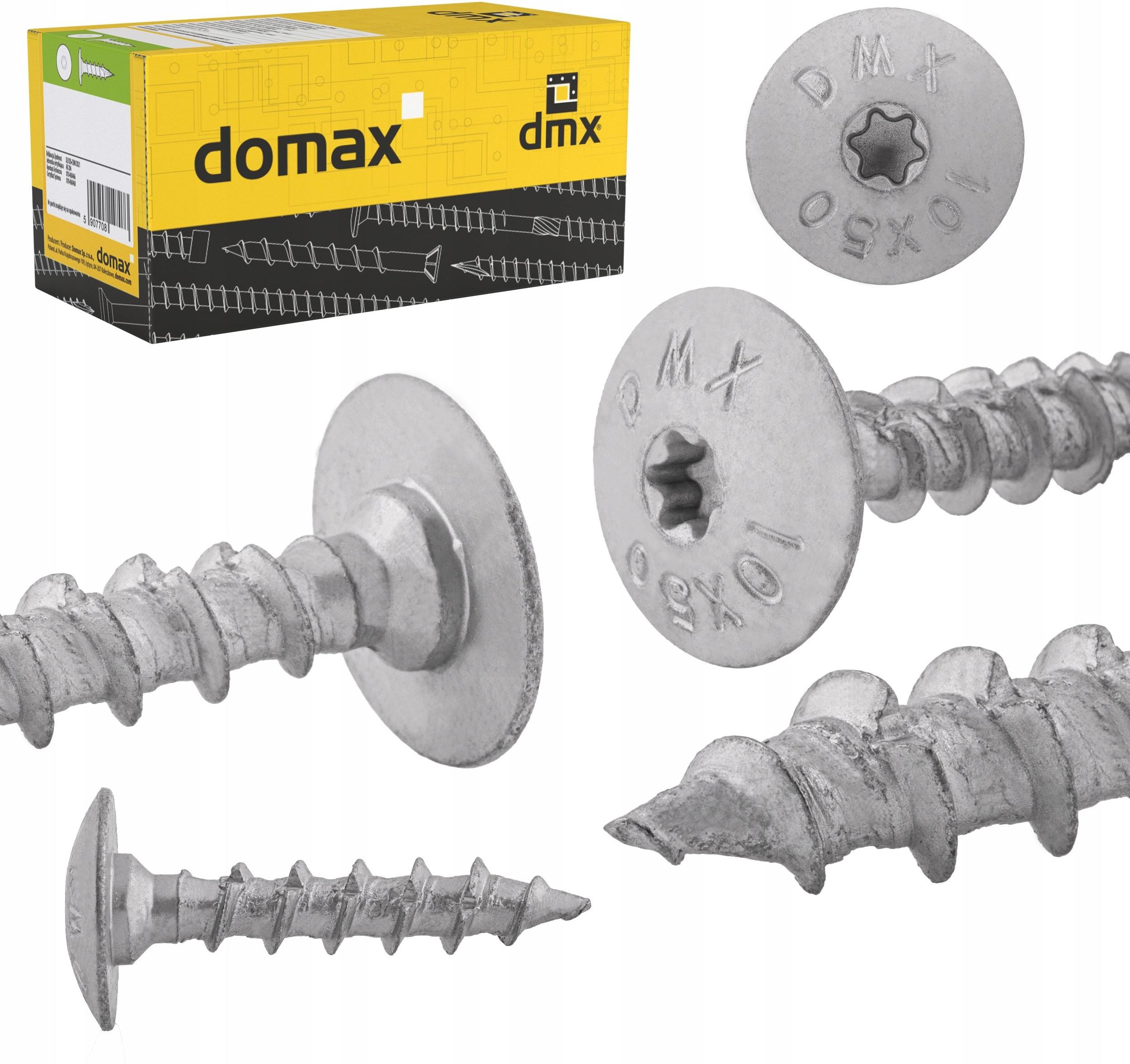 Domax Wkręty Ciesielskie Cto Do Drewna 10x50 MM Torx Talerzowe Srebrne ...
