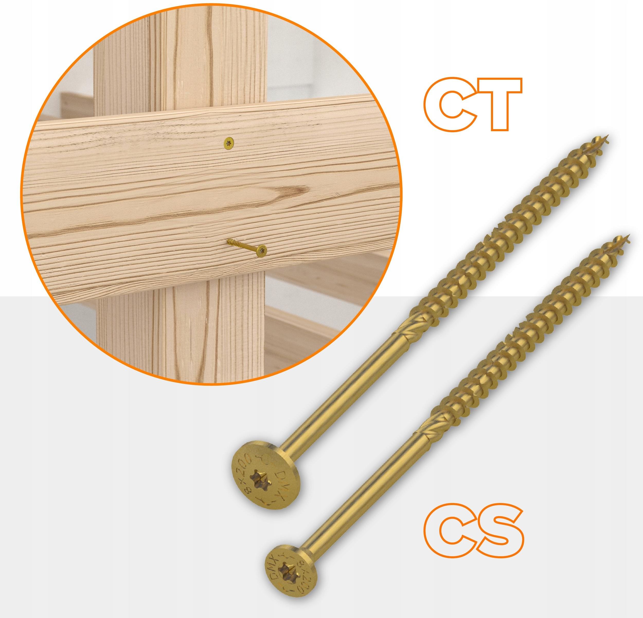 Dmx Wkręty Ciesielskie Do Drewna 10x400 Talerzowe Torx 25szt Domax Ct ...