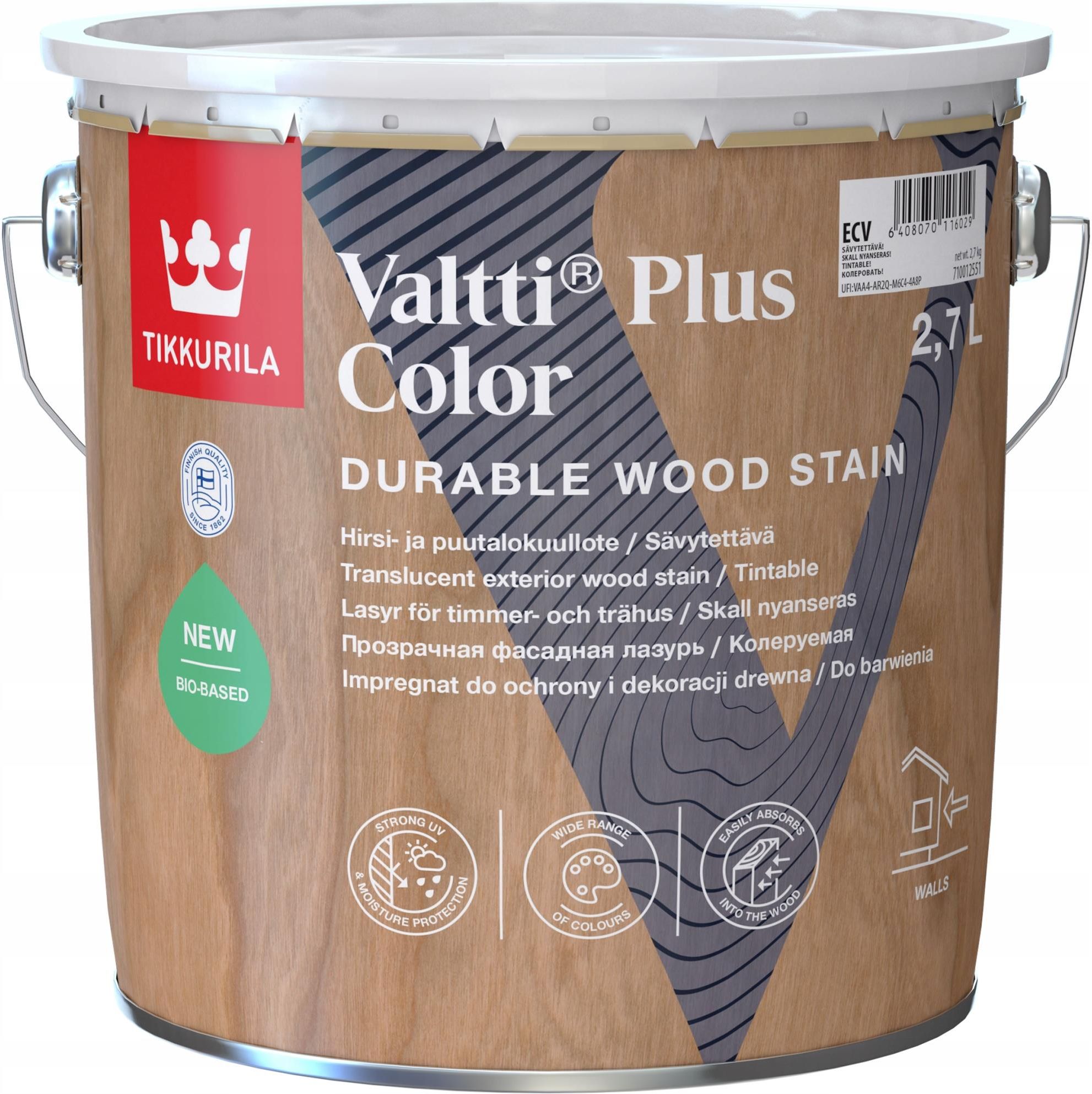 Tikkurila Valtti Plus Color 2,7L 5081 Kaste Impregnat Szybkoschnący ...