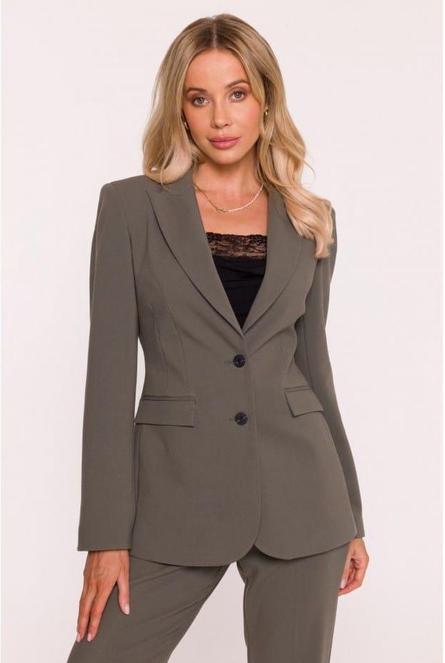 S417 Taliowana marynarka - khaki (kolor khaki, rozmiar XXL) - Ceny i ...