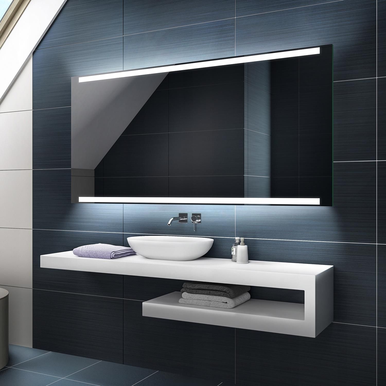 Artforma Lustro Łazienkowe podświetlane Led 50x70 cm Barwa Biała Zimna ...