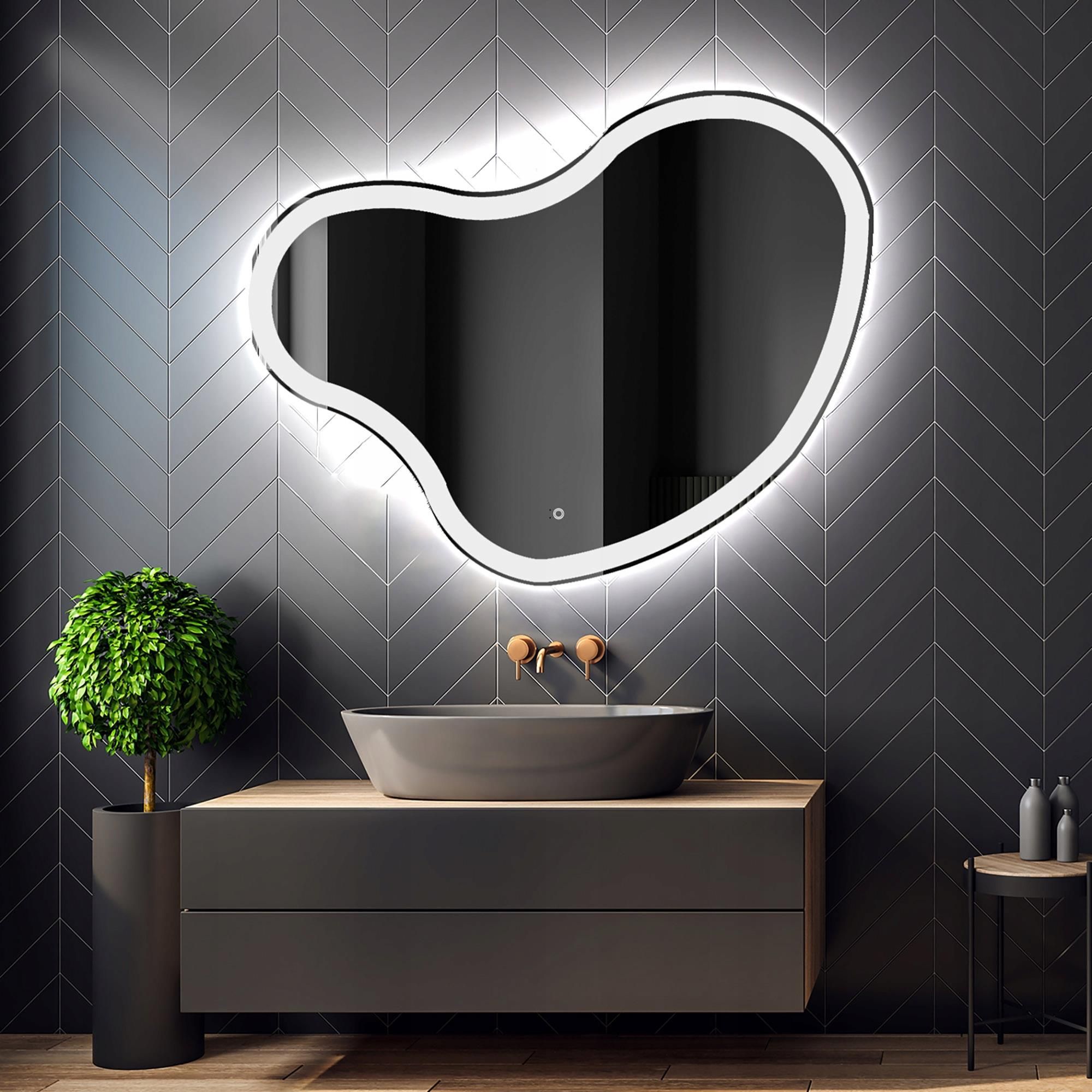 Artforma Lustro łazienkowe podświetlane Led nieregularne na wymiar ...