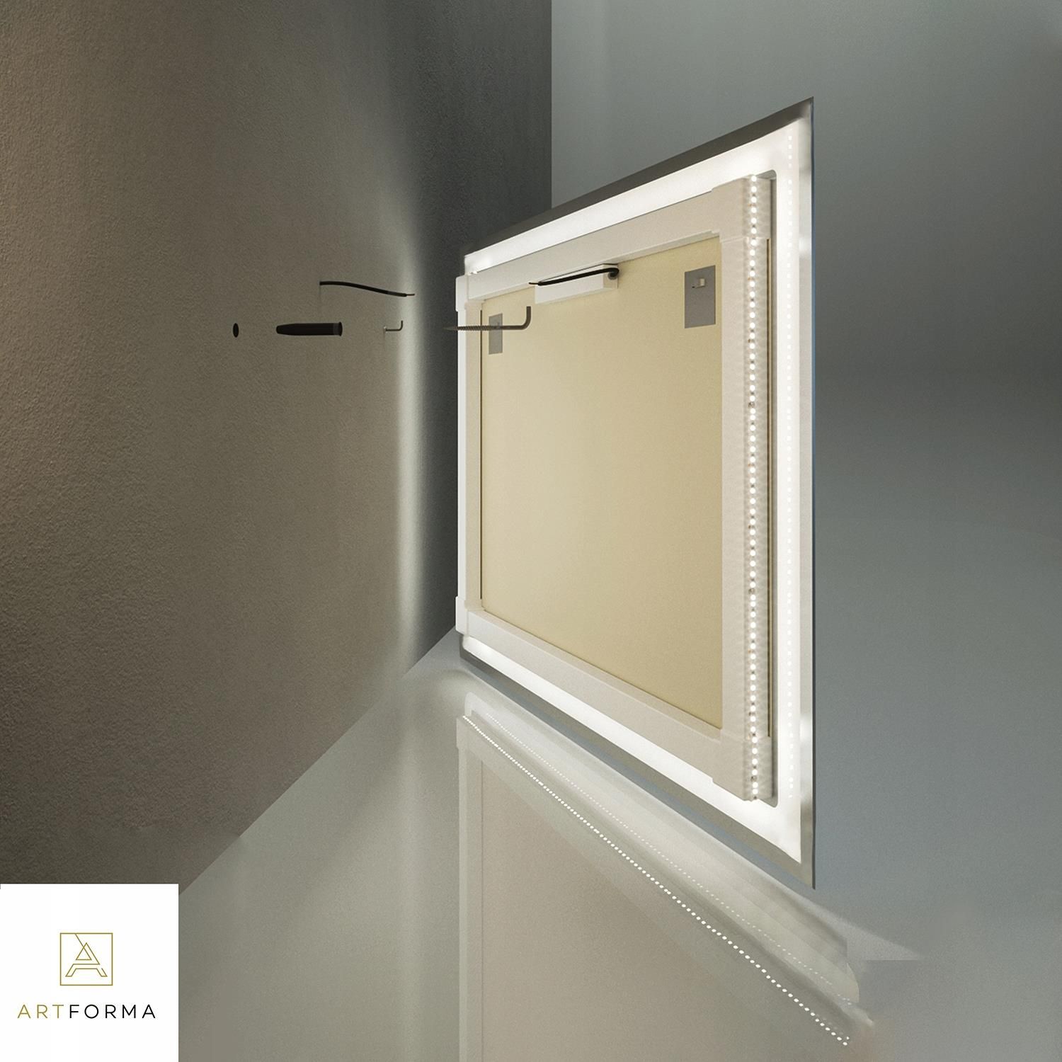 Artforma Lustro Łazienkowe Led 200x60 CM Włącznik Dotykowy Na Wymiar ...